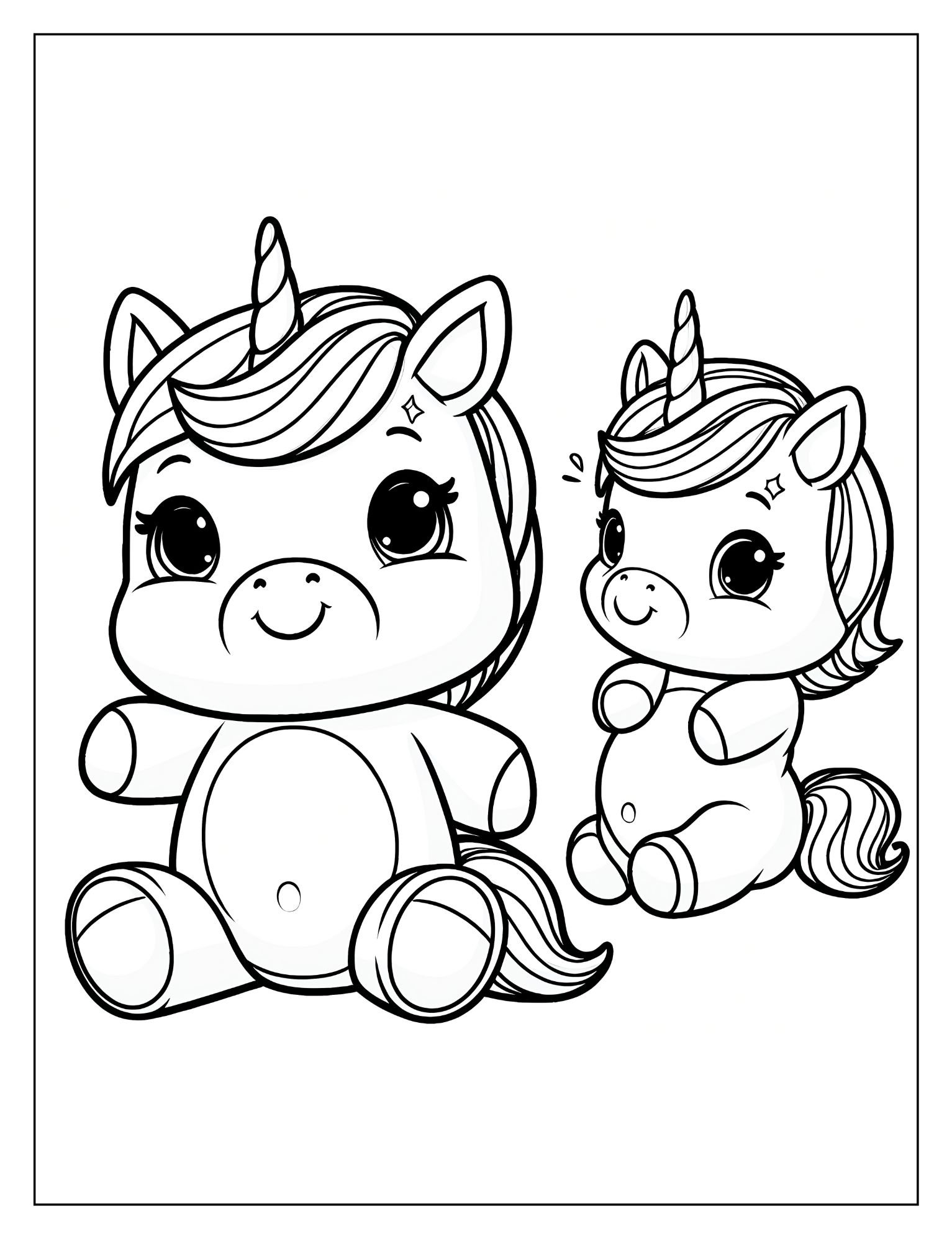 Free Printable Baby Unicorn Coloring Pages – 16 Free Printables Full of ...