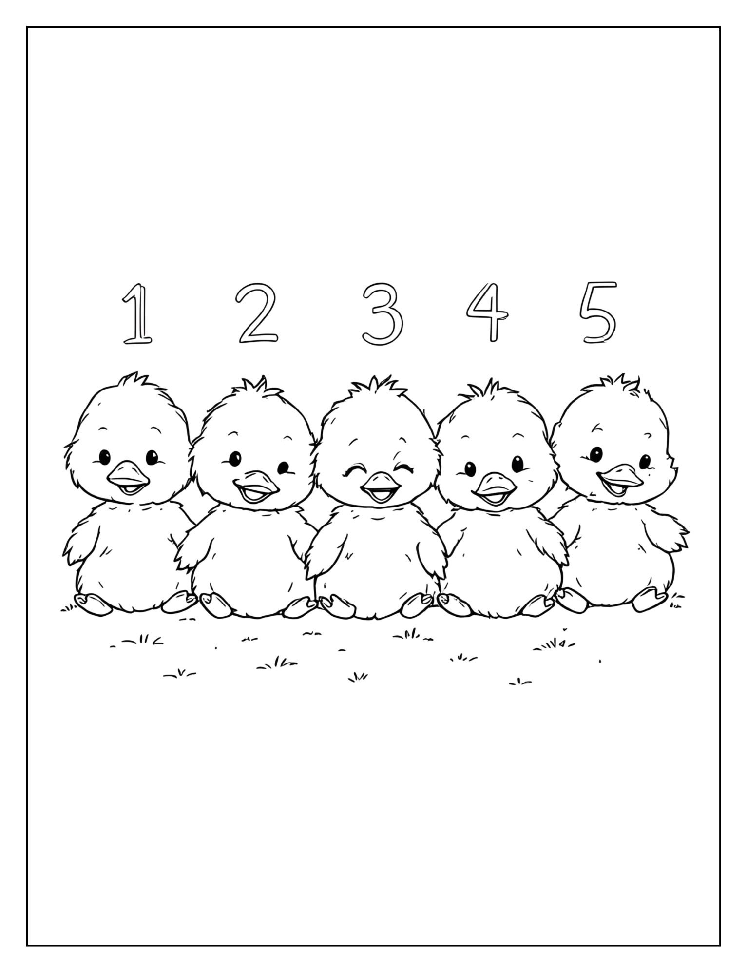 15 Free Five Little Ducks Coloring Pages (PDF Printables) - Freentable