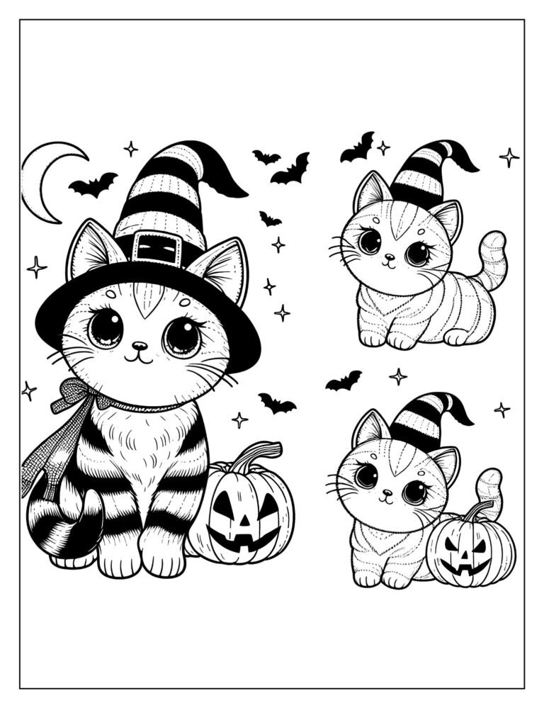 17 Halloween Cat Coloring Pages (Free PDF Printables) - Freentable