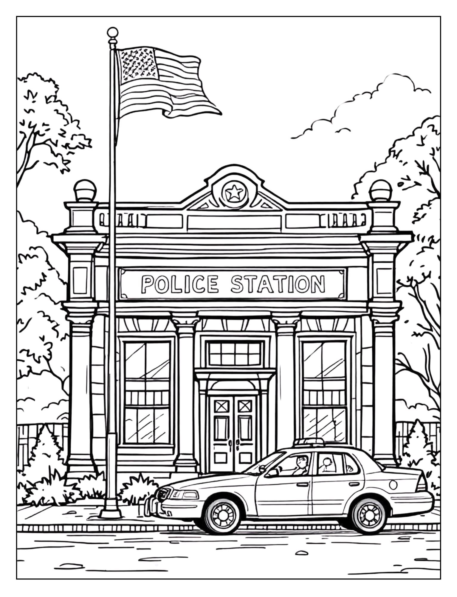 15 Free Police Station Coloring Pages (PDF Printables) - Freentable
