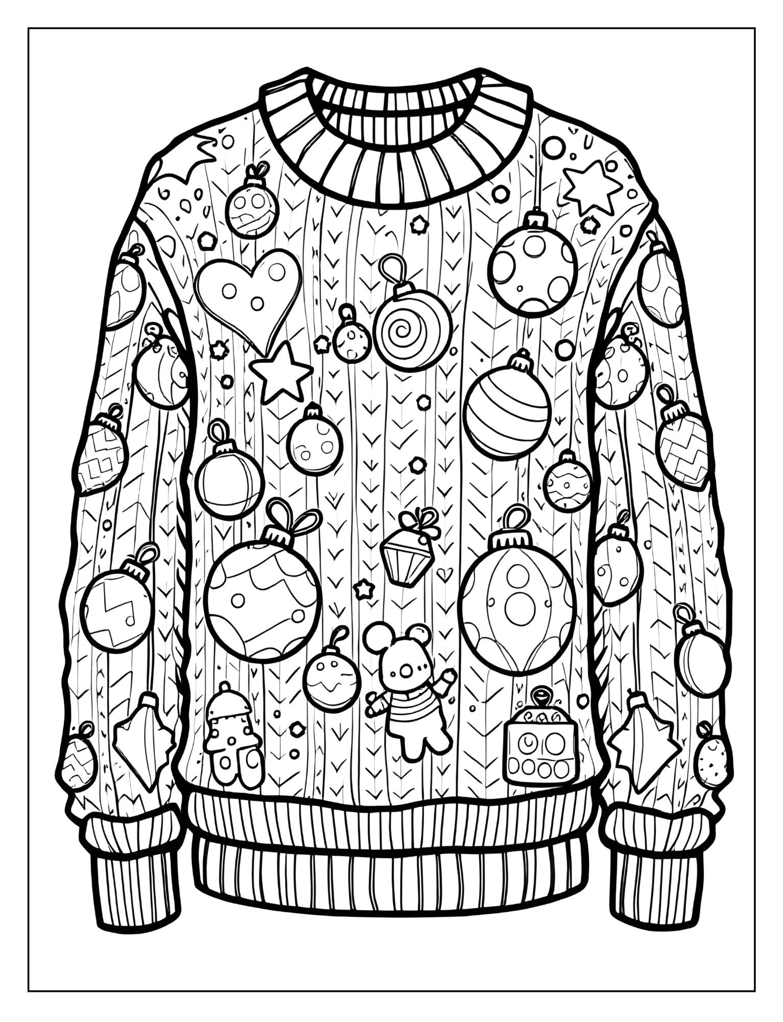 15 Free Christmas Sweater Coloring Pages (PDF Printables) - Freentable
