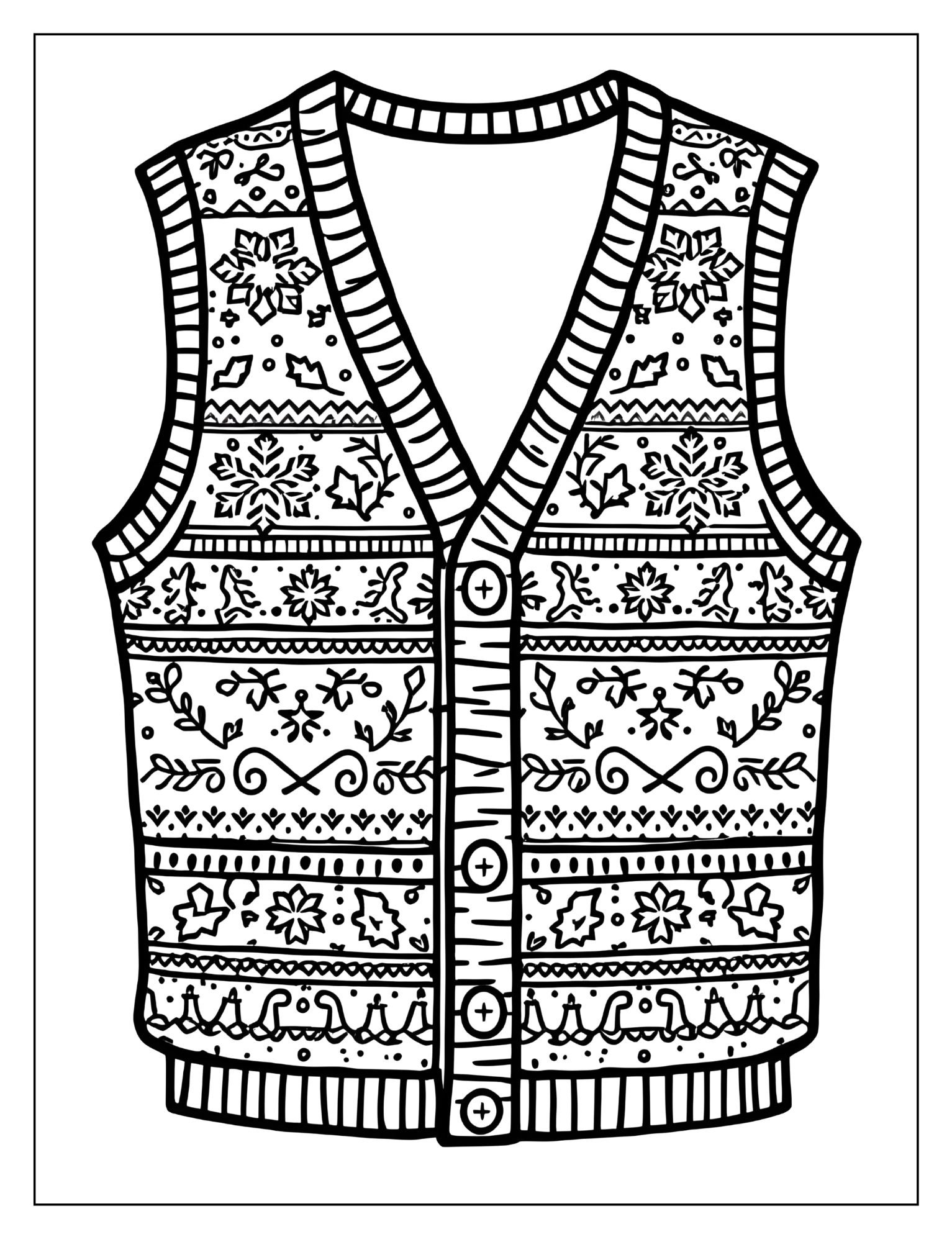 15 Free Christmas Sweater Coloring Pages (PDF Printables) - Freentable